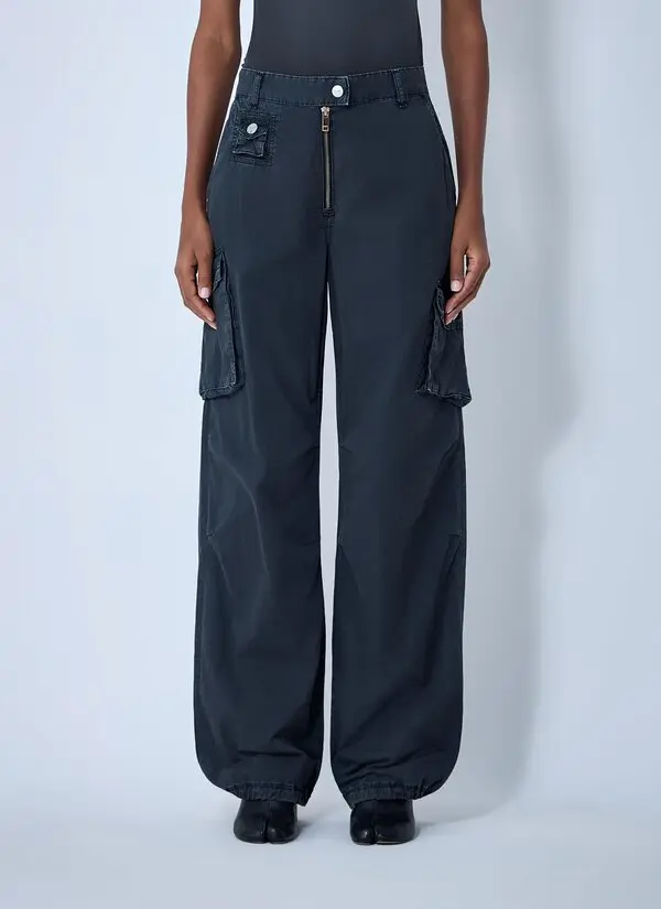 GANNI Cotton Cargo Pants - Gray