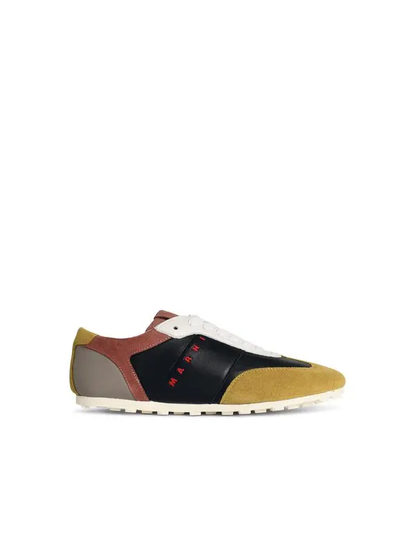 Marni Low-top Leather And Suede Sneakers - Multicolor