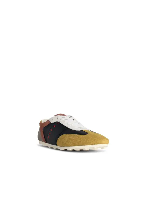 Marni Low-top Leather And Suede Sneakers - Multicolor