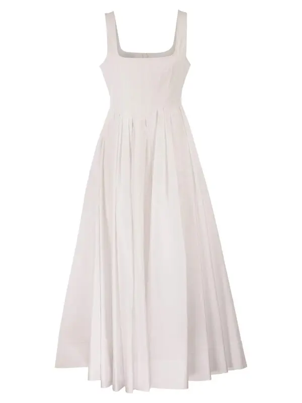 Sportmax Structured Cotton Midi Dress - White