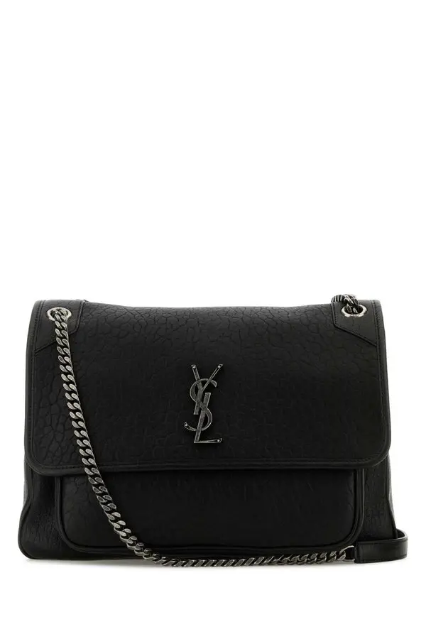 Saint Laurent Niki Leather Large Shoulder Bag - Black