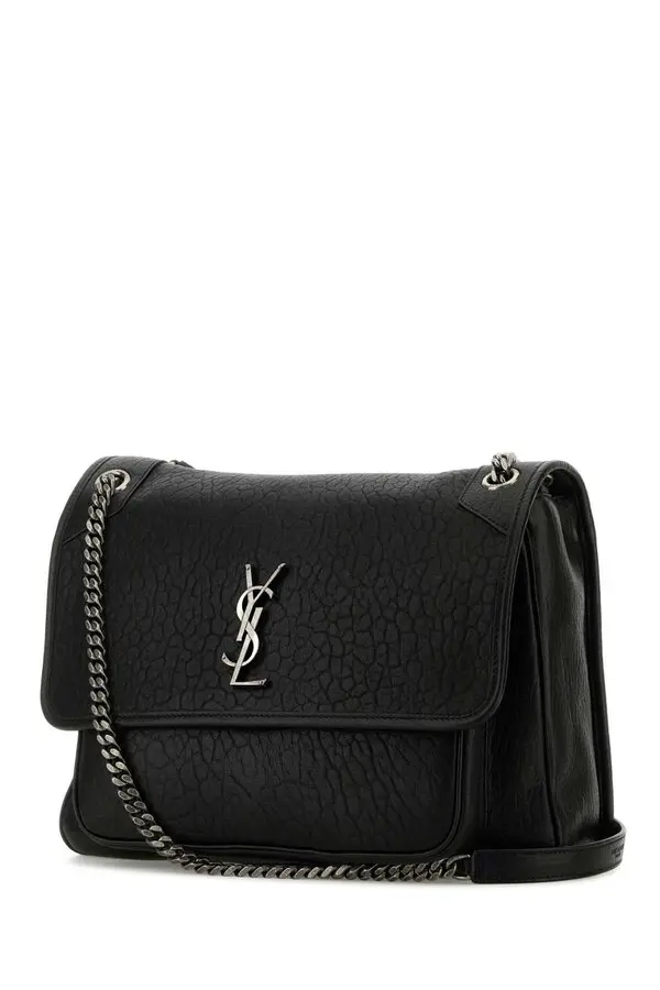 Saint Laurent Niki Leather Large Shoulder Bag - Black