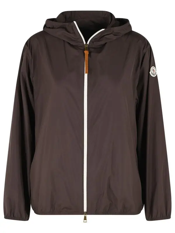 Moncler Polyester Hooded Jacket - Brown