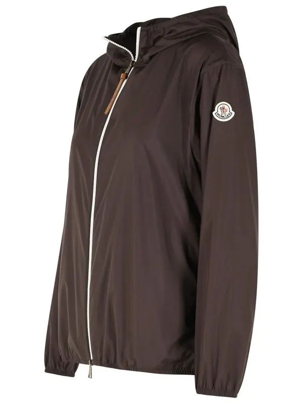 Moncler Polyester Hooded Jacket - Brown