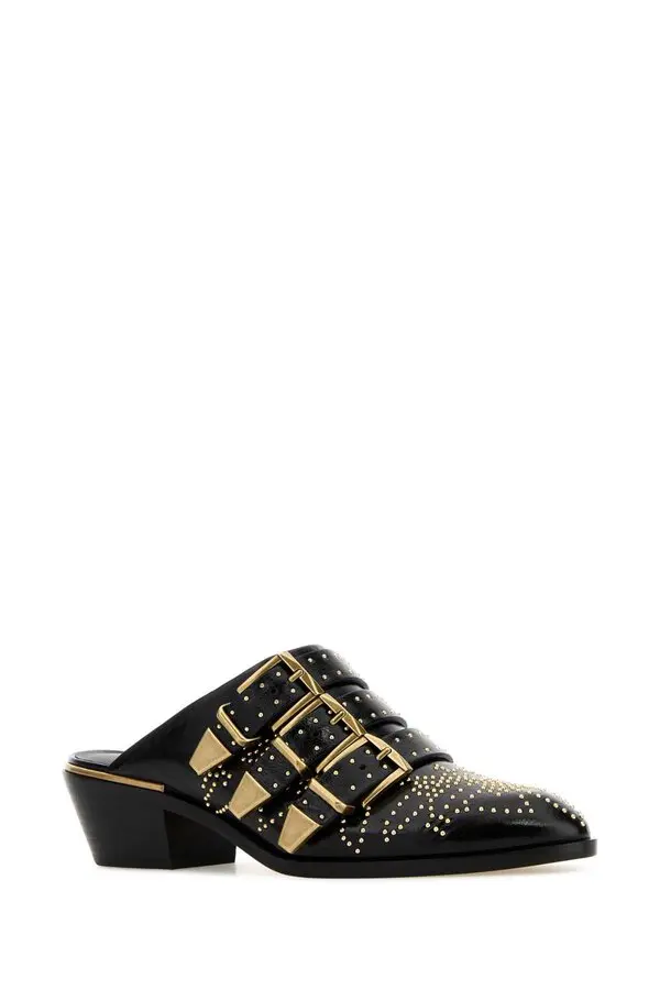 Chloé Leather Susan Mules - Black