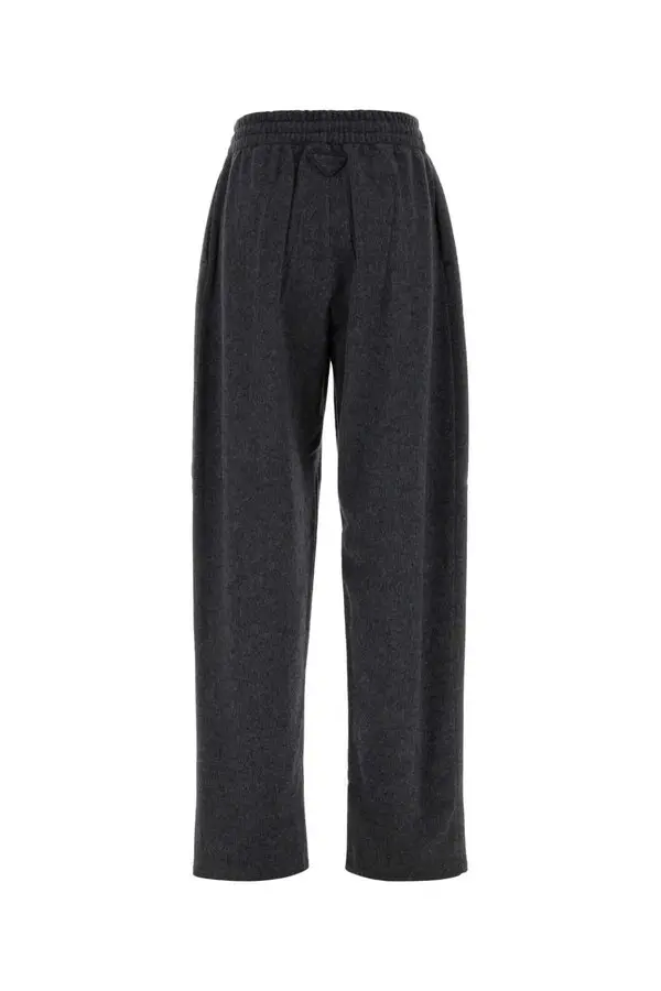 Prada Wool Blend Drawstring Pants - Gray