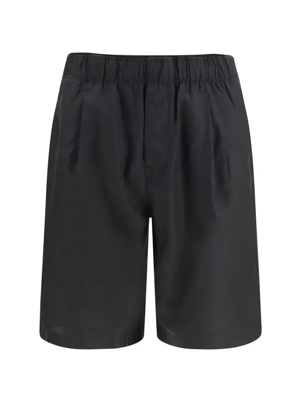 Our Legacy Leisure Shorts In Cupro And Cotton - Black