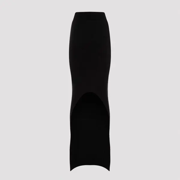 Rick Owens Alpaca Blend Pillar Skirt With Slit