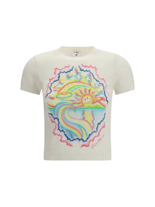 Casablanca Le Re Ve Ensoleille" Cotton Blend T-shirt
