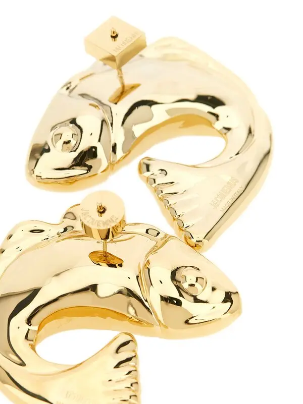 Jacquemus Les Boucles Poisson Brass Fish Earrings