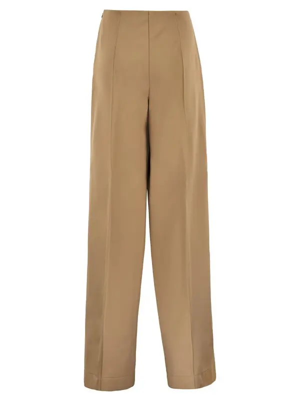 Max Mara Straight Tailored Trousers In Stretch Technical Jersey - Multicolor