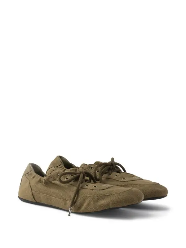Prada Collapsible Canvas Lace-up Sneakers - Multicolor