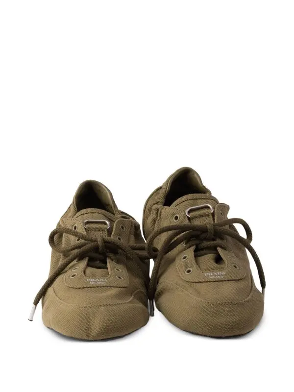 Prada Collapsible Canvas Lace-up Sneakers - Multicolor