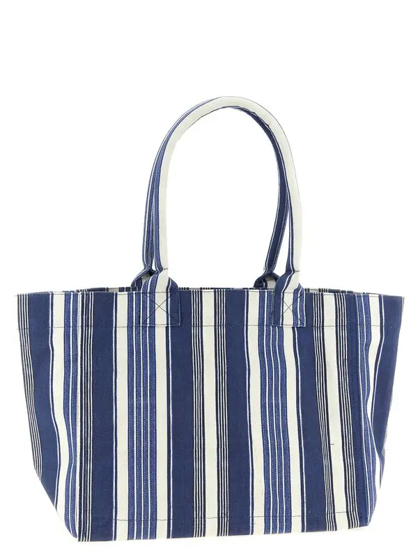 Isabel Marant Étoile Striped Cotton Canvas Shopping Bag - Blue