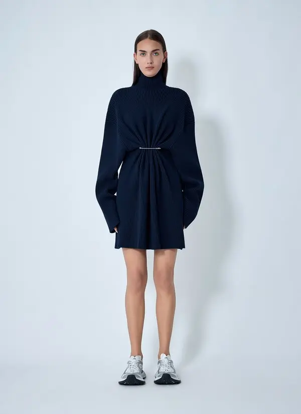 Balenciaga Pinched Waist Mini Dress - Black