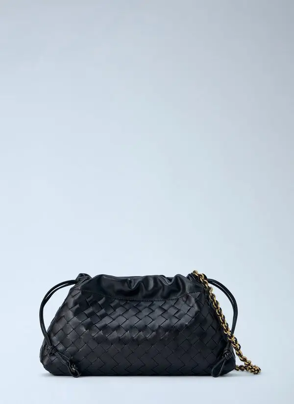 Bottega Veneta Intrecciato Calfskin Pouch With Metal Chain - Multicolor