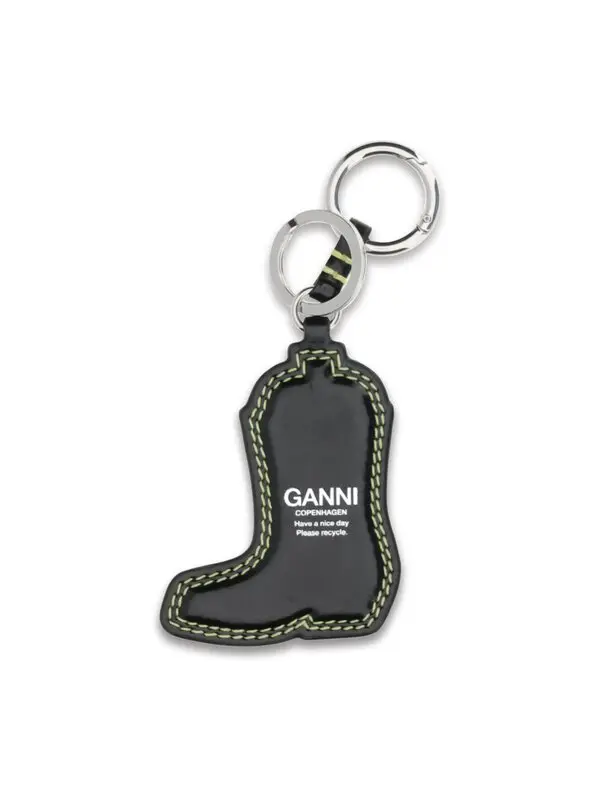 GANNI Western Boot Keyring - Black