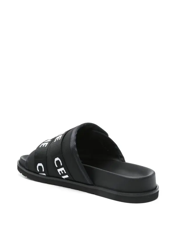 Celine Logo Print Strappy Sandals