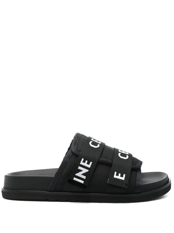 Celine Logo Print Strappy Sandals - Multicolor
