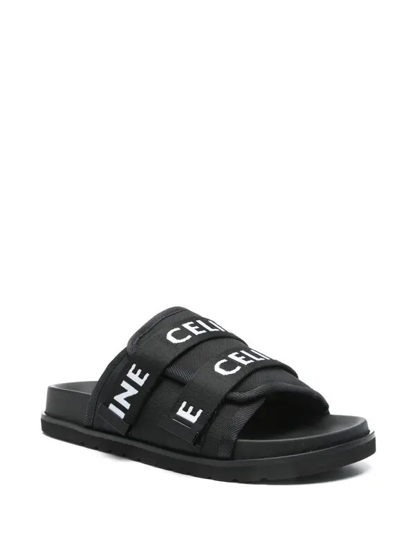 Celine Logo Print Strappy Sandals - Multicolor