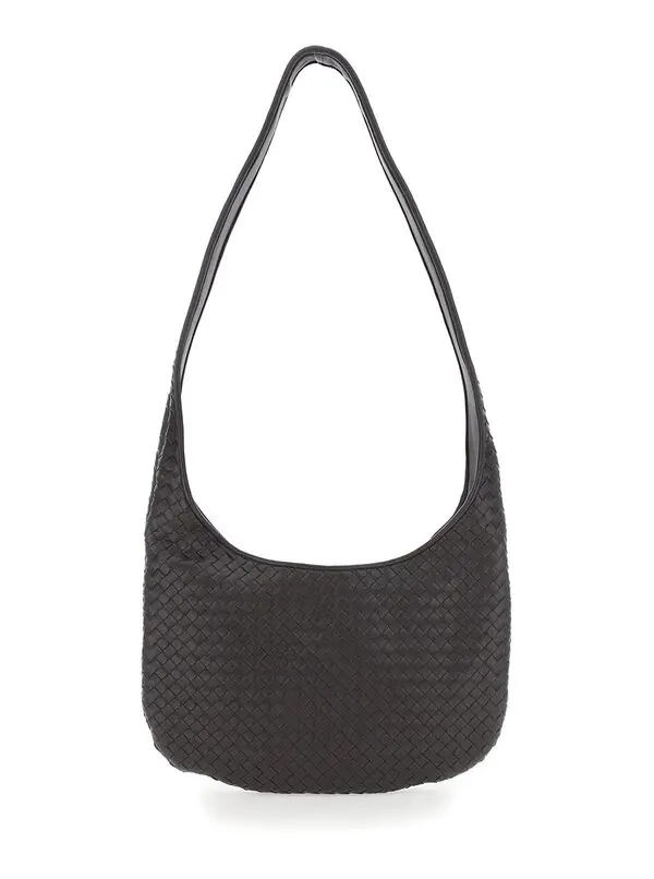 Bottega Veneta Intreccio Leather Crossbody Bag - Brown
