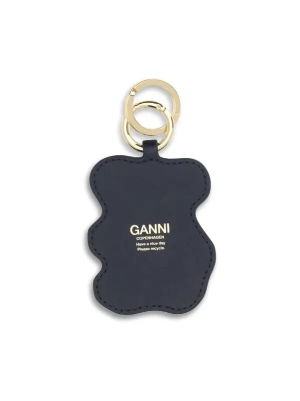 GANNI Teddy Bear Keyring With Heart Detail - Multicolor