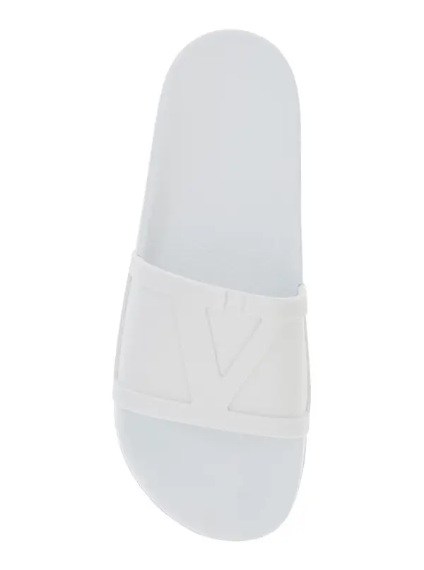 Valentino Garavani Rubber Embossed Logo Slide Sandals