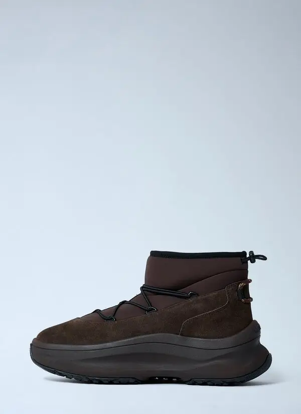 Moon Boot Suede And Neoprene Lace-up Mid Calf Boots - Multicolor