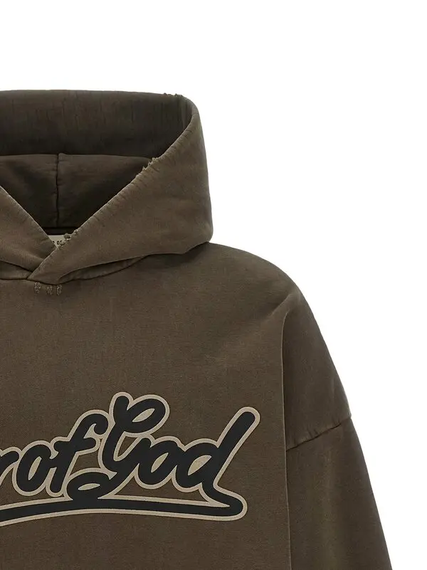 Fear Of God Classic Hoodie With Vintage Wash And Graphic Print