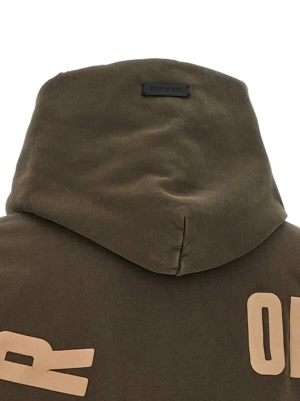 Fear Of God Classic Hoodie With Vintage Wash And Graphic Print