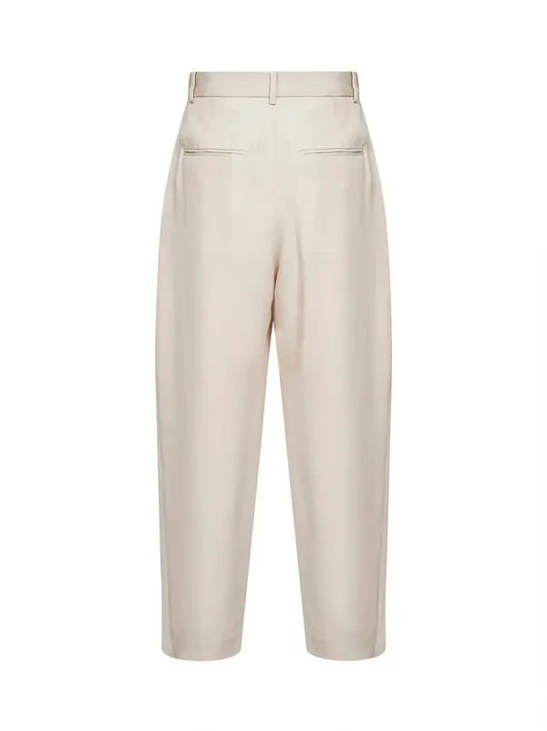 Isabel Marant Étoile Ecru Fluid Crêpe Janice Carrot-fit Trousers - Multicolor