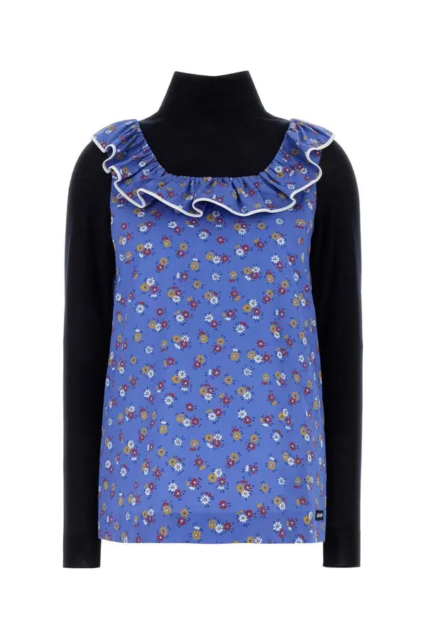 Miu Miu Printed Poplin Top - Multicolor