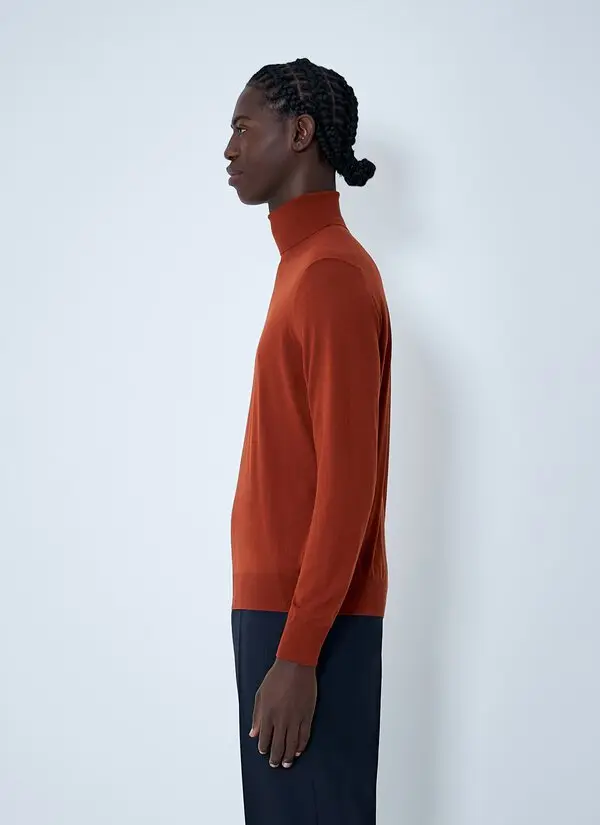 Saint Laurent Fine Knit Wool Turtleneck Sweater - Red