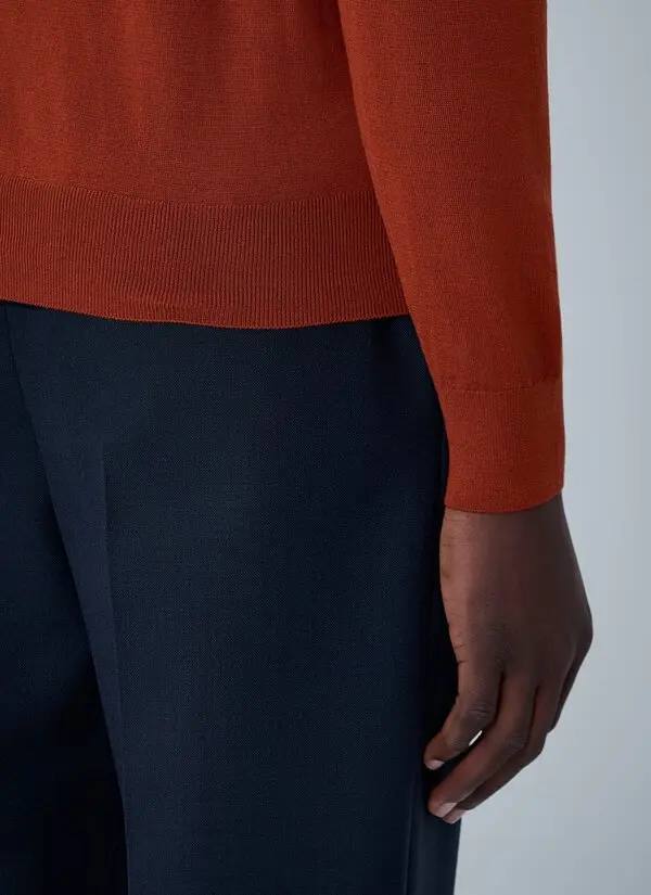 Saint Laurent Fine Knit Wool Turtleneck Sweater - Red