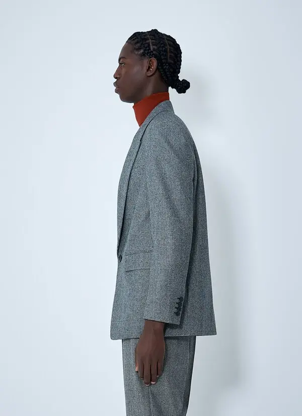 Saint Laurent Prince Of Wales Wool Blazer