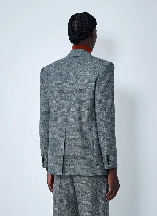Saint Laurent Prince Of Wales Wool Blazer