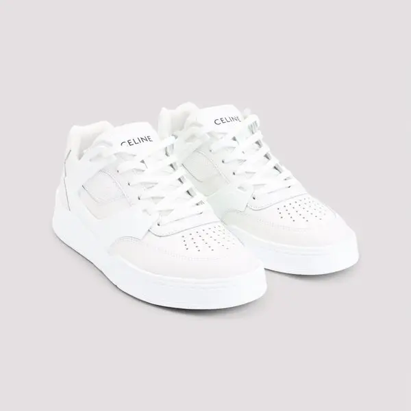 Celine Ct-09 Leather, Rubber And Mesh Sneakers - White