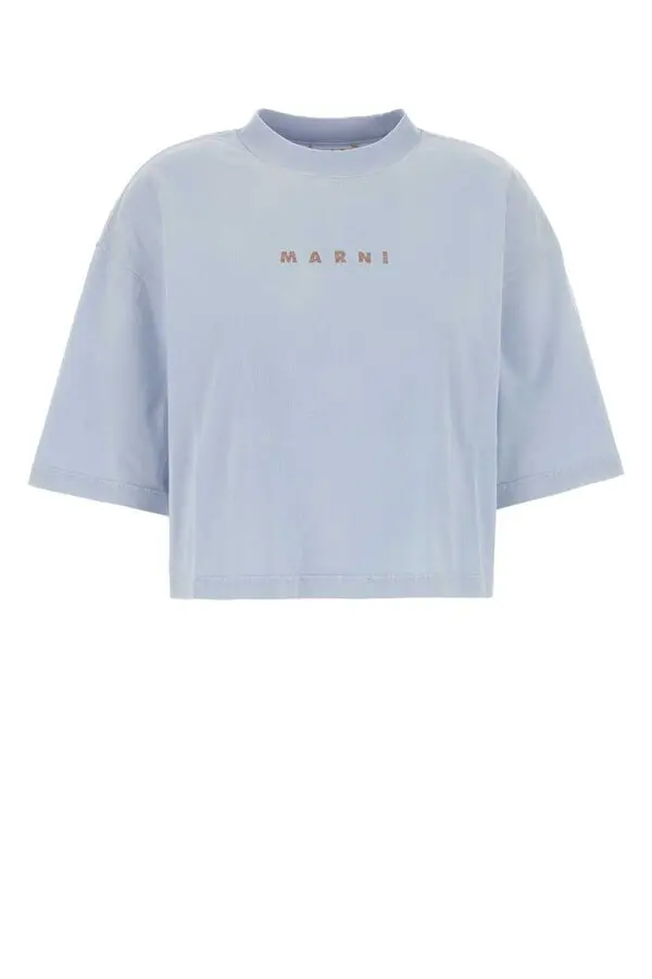 Marni Powder Cotton T-shirt - Blue