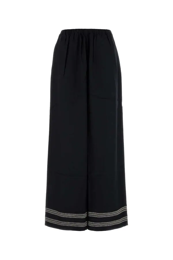 BODE Viscose Mathilde Wide-leg Trousers - Black