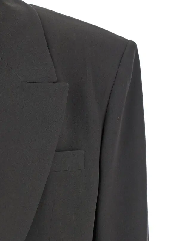 Saint Laurent Single-breasted Jacket With Peak Lapels - Gray