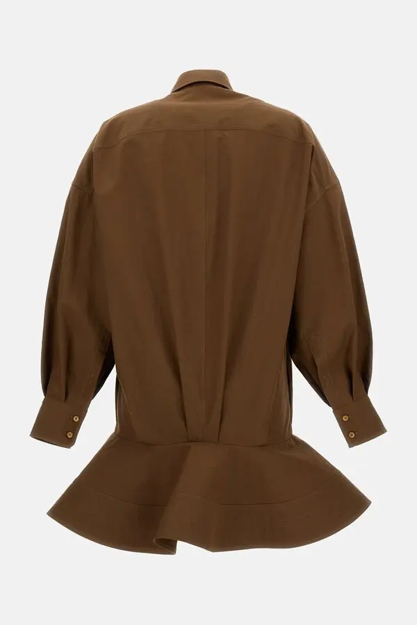 Stella McCartney Cotton Peplum Shirt Dress - Multicolor