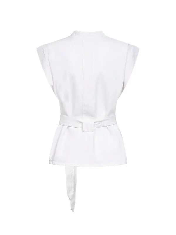 LEMAIRE Milk Bleached Denim Belted Chasuble - Multicolor