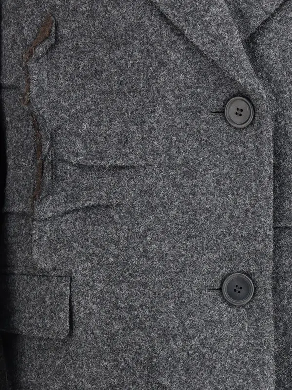 Prada Single-breasted Shetland Wool Coat With Notched Lapel And Vented Back