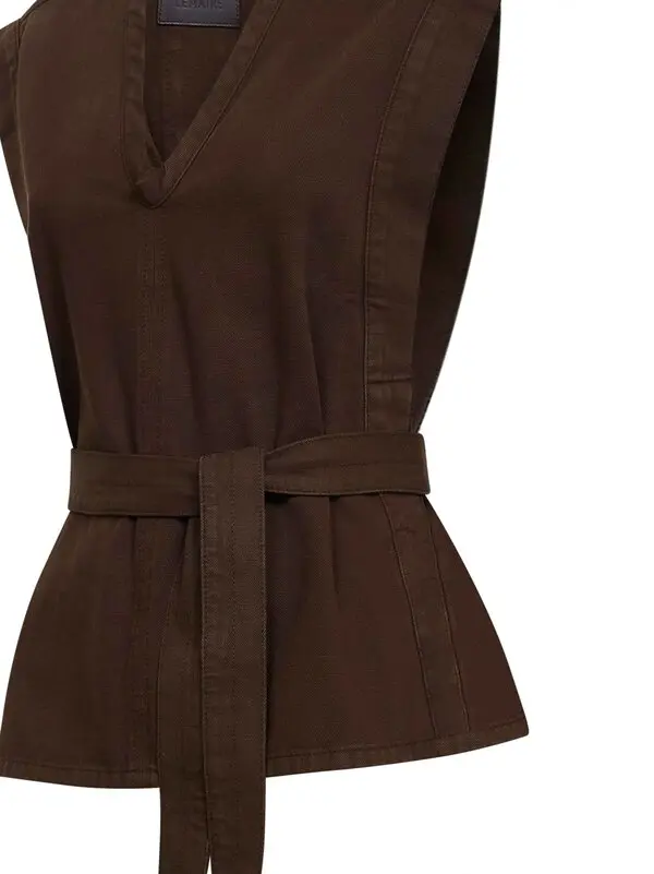 LEMAIRE Cocoa Cotton Broken Twill Belted Chasuble - Multicolor