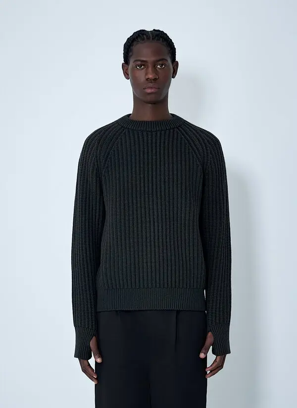 Junya Watanabe Rib Knit Wool Sweater - Black