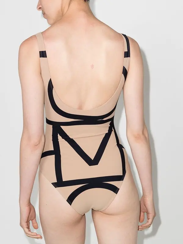 TOTEME Monogram Print Swimsuit - Multicolor