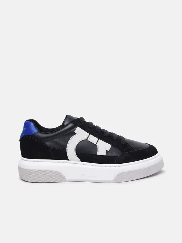 FERRAGAMO Cassina Leather Blend Sneakers - Black