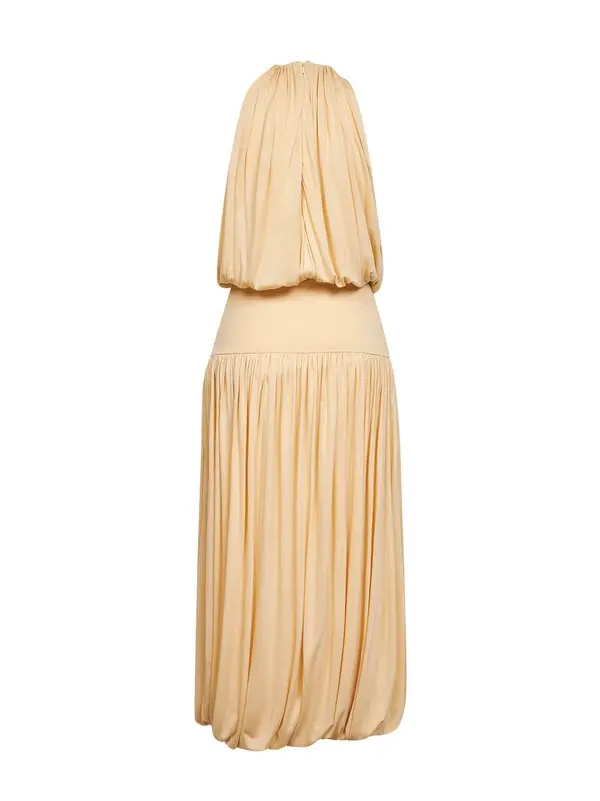 TOTEME Fluid Viscose Gathered Midi Dress - Multicolor