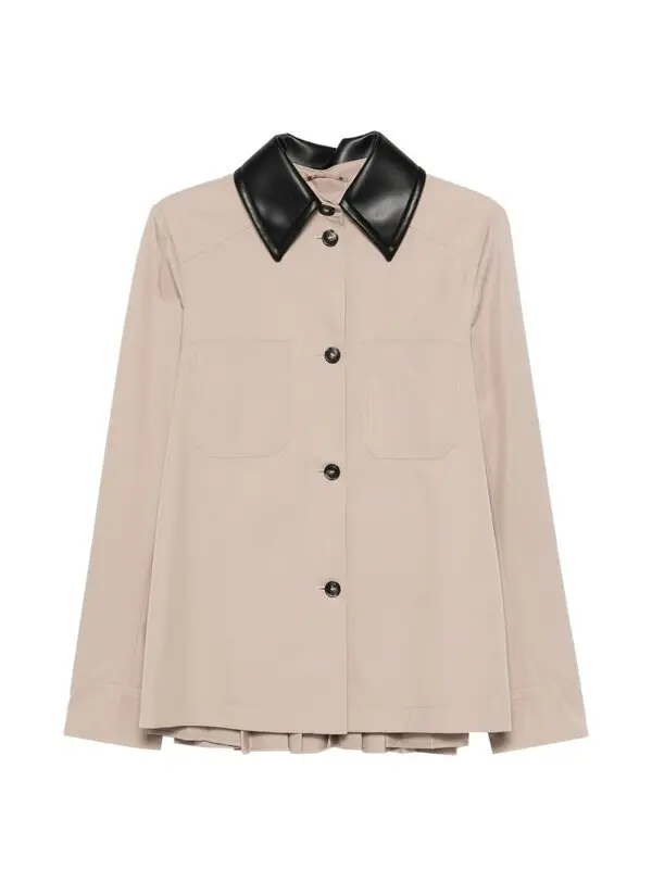 Sportmax Cotton Blend Trench Coat With Contrasting Collar - Multicolor