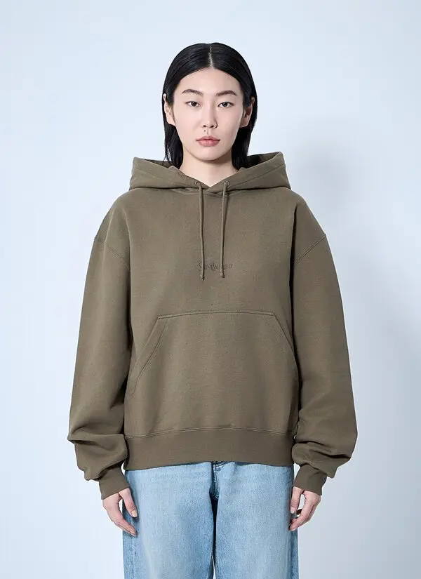 Saint Laurent Hooded Logo Motif Sweatshirt - Cream